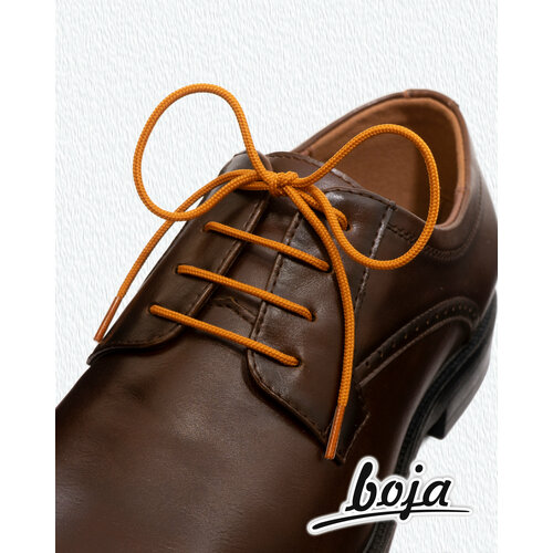 Шнурки для обуви BOJA (ЭКО), для туфель горчичные; круглые; тонкие 2 мм; 70 см, НЕ эластичные; НЕ резиновые; НЕ силиконовые; без фиксаторов
