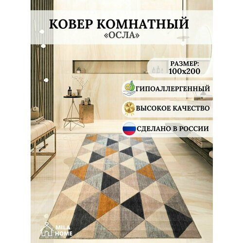 Ковёр с ворсом для комнаты 100х200 см