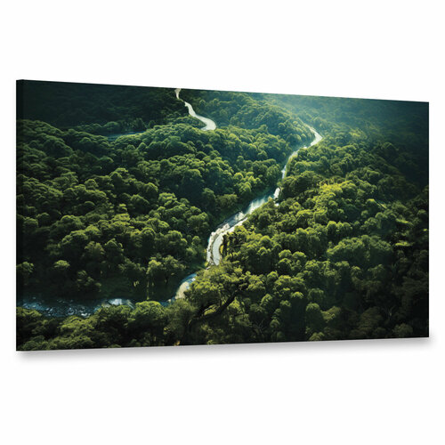 Интерьерная картина 100х60 "Скрытые уголки леса"