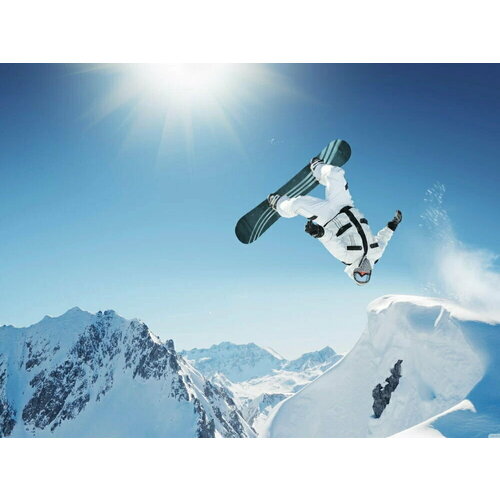 Плакат, постер на бумаге Snowboarding/Сноубордист/спорт. Размер 30 х 42 см