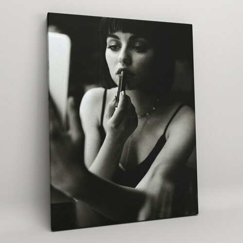 Картина на холсте (интерьерный постер) "Актриса - черно-белое фото" люди, с деревянным подрамником, размер 30х40 см