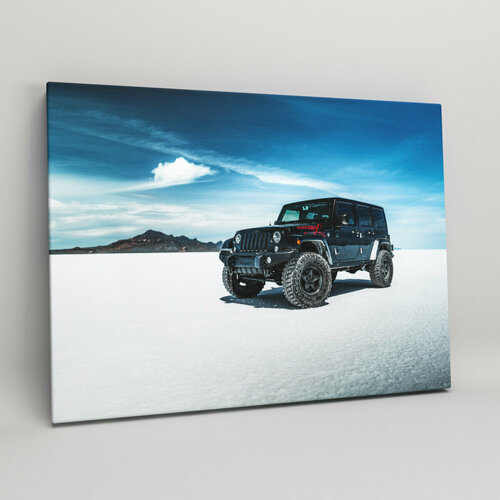 Картина на холсте (интерьерный постер) "Машины - джип" с деревянным подрамником, размер 40х30 см