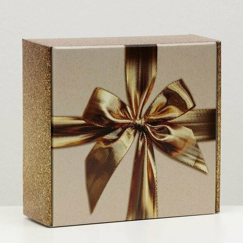 Коробка самосборная "Бант", золотая, 23 х 23 х 8 см (комплект из 10 шт)
