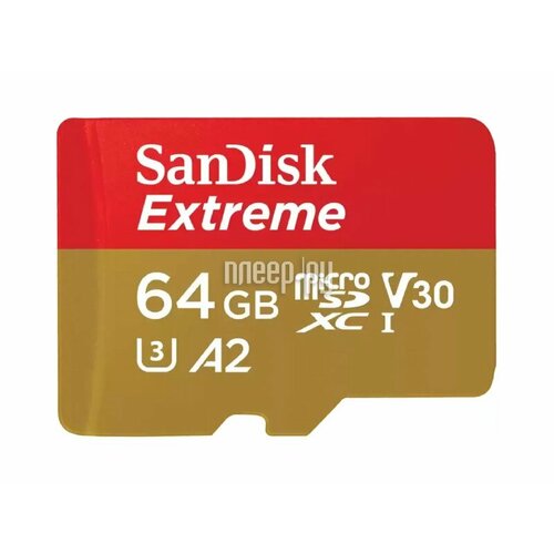 Карта памяти 64Gb - SanDisk Extreme Micro Secure Digital UHS I Card SDSQXAH-064G-GN6MN