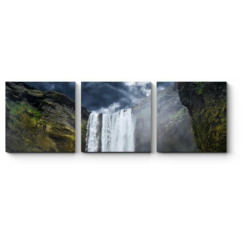 Модульная картина Захватывающий дух вид на горный водопад160x53