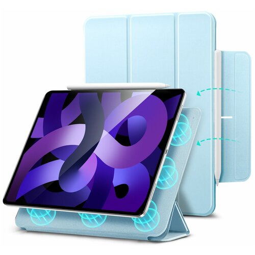 Чехол книжка ESR Rebound Magnetic Case с застежкой для Apple iPad Air 4 (2020), Air 5 (2022) и iPad Pro 11" (2018), голубой