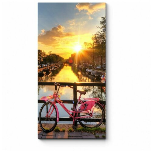 Модульная картина Прекрасный закат в Амстердаме 40x80