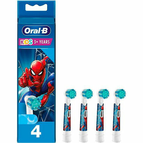 Насадки для зубной щетки Oral-B Kids, Spider-Man, 4 шт OBKIDSSPIDERMAN4