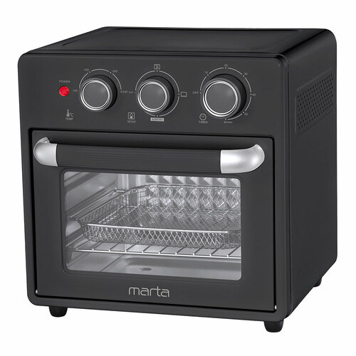 Мини-печь MARTA MT-EO4296A (20 литров, аэрогриль+конвекция) черный жемчуг