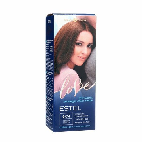 Estel Стойкая крем-краска для волос ESTEL LOVE темный каштан