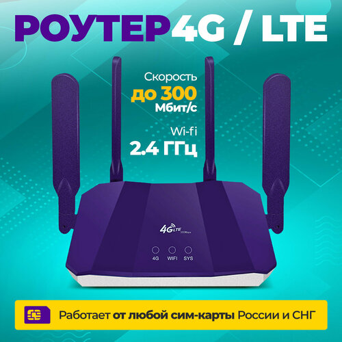 Роутер 4G WiFi с сим картой фиолетовый