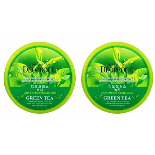 Крем для лица Deoproce, Premium Clean & Moisture Green Tea Massage Cream, 300 гр, 2 шт
