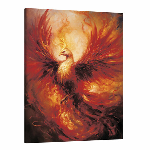 Интерьерная картина 50х70 "Пылающая красота Феникса"