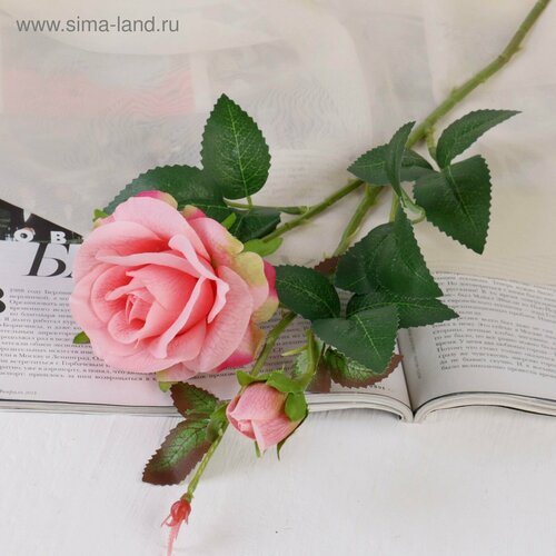 Цветы искусственные "Роза душистая" 9х50 см, розовый
