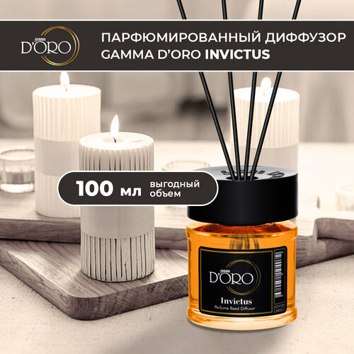 Диффузор для дома Gamma D'Oro селективный Invictus 100 мл, аромадиффузор с палочками, ароматизатор освежитель воздуха