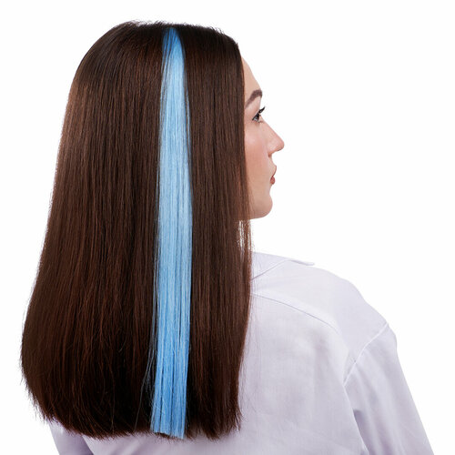 Цветная прядь для волос, Флуоресцентная, 5 гр, Голубой, флуор, 50*3,2 см, 1 шт.