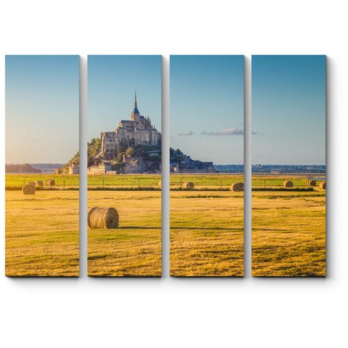 Модульная картина Неповторимый Мон-Сен-Мишель на закате, Франция 70x53