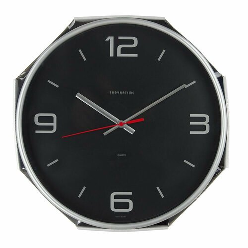 Часы настенные черные d30,8 см