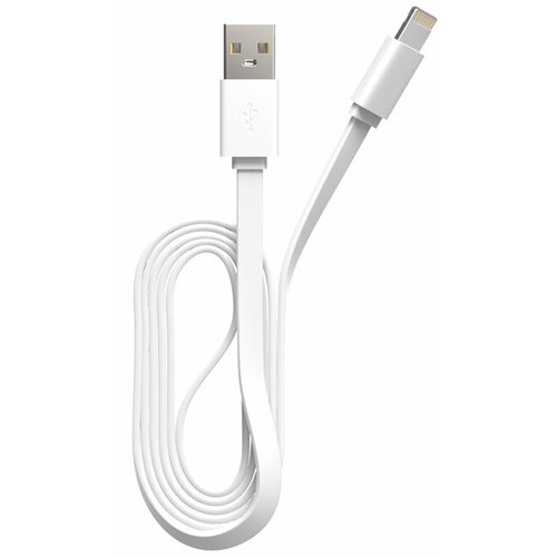 Кабель Maxvi (MC-03F) Apple 8-pin, 1 м, 2A, плоский, белый