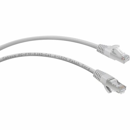 Патч-корд Cabeus F/UTP PC-FTP-RJ45-Cat.6-3m-LSZH категория 6, 2xRJ45/8p8c, экранированный, серый, LSZH, 3м