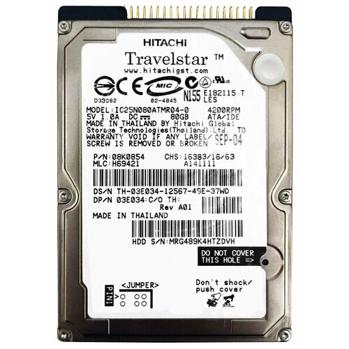 Жесткий диск Hitachi 0A24704 80Gb 4200 IDE 2,5" HDD