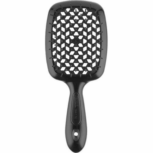 Щетка Janeke Superbrush с закругленными зубчиками, черная, 17.5х7х3 см