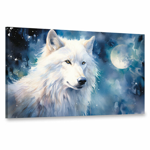 Интерьерная картина 100х60 "Белый волк"
