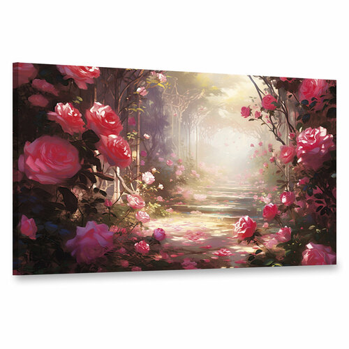 Интерьерная картина 100х60 "Розы в мире тишины"