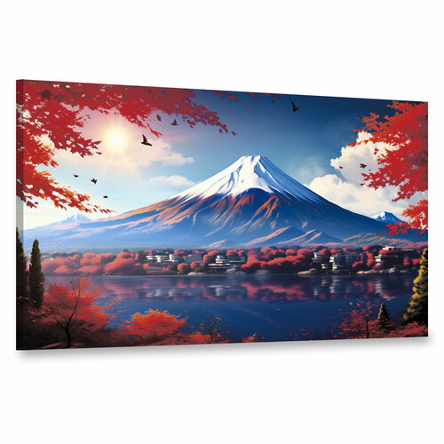 Интерьерная картина 100х60 "Святой Фудзи: величие природы"
