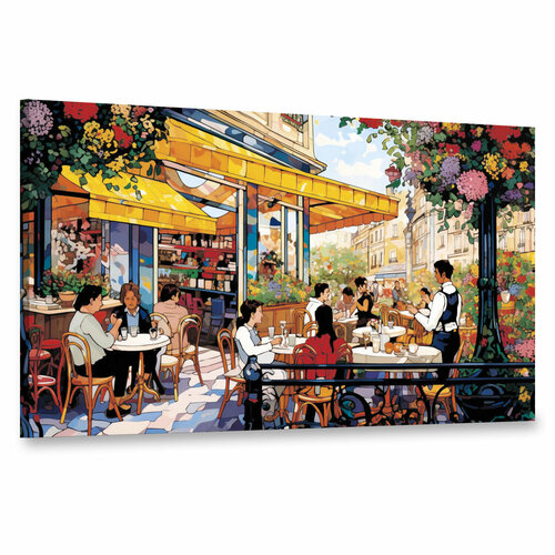 Интерьерная картина 100х60 "Летнее кафе"