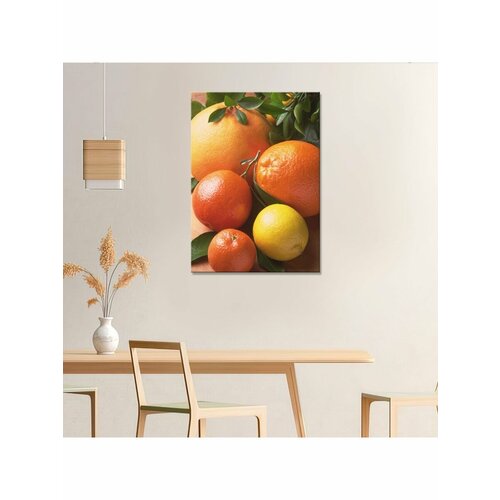 Картина на холсте с подрамником красивые цитрусовые фрукты 40х60
