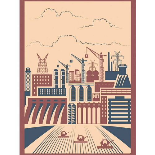 Плакат, постер на холсте City /Город №3/искусство/арт/абстракция/творчество. Размер 42 х 60 см
