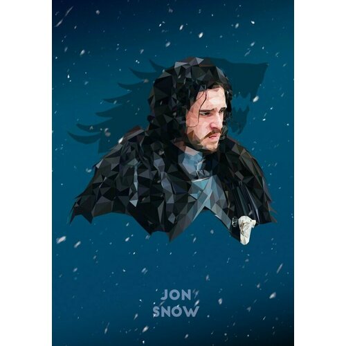 Плакат, постер на холсте Game of Thrones-Jon Snow/Игра Престолов-Джон Сноу. Размер 21 х 30 см