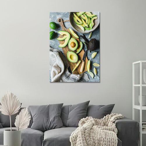 Картина/Картина на холсте для интерьера/Картина на стену/Картина для кухни/ - Авокадо нарезанный 60х80