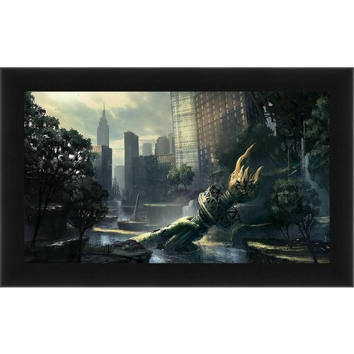 Плакат, постер на холсте crysis, fan art, new-york. Размер 30 х 42 см