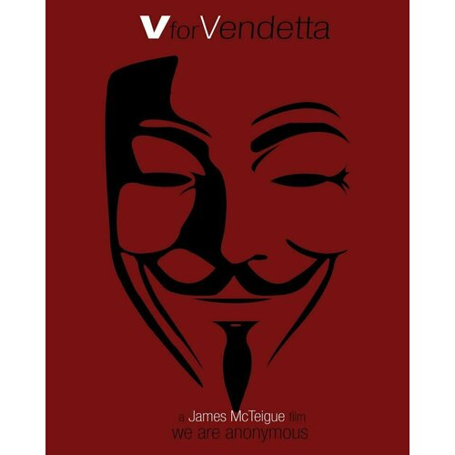 Плакат, постер на бумаге V for Vendetta/V-значит вендетта. Размер 60 х 84 см