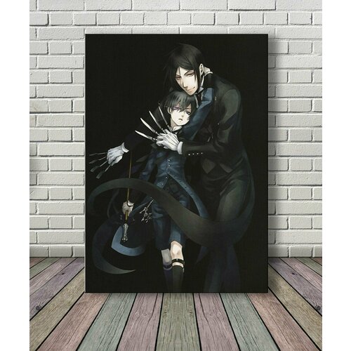 Картина на холсте для интерьера - тёмный дворецкий аниме (6) 40х60 см