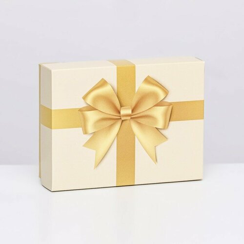 Подарочная коробка сборная "Золотой бант" 16,5 х 12,5 х 5,2 см