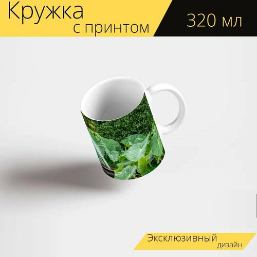 Кружка с рисунком, принтом "Фонтан, характеристики воды, скульптура" 320 мл.