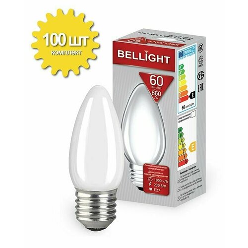 Лампа накаливания Bellight дсмт 230-60 Е27,100шт.