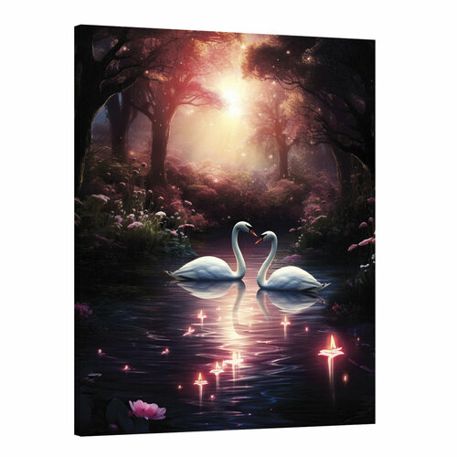 Интерьерная картина 50х70 "Песнь лебедей"