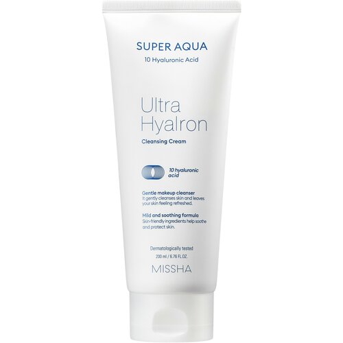 Кремовая пенка для умывания и снятия макияжа MISSHA Super Aqua Ultra Hyalron Cleansing cream, 200 мл
