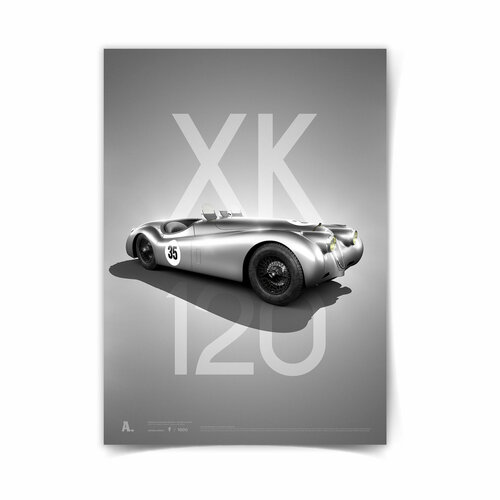 Плакат Jaguar XK120 Competition 50х70 см / постер на стену