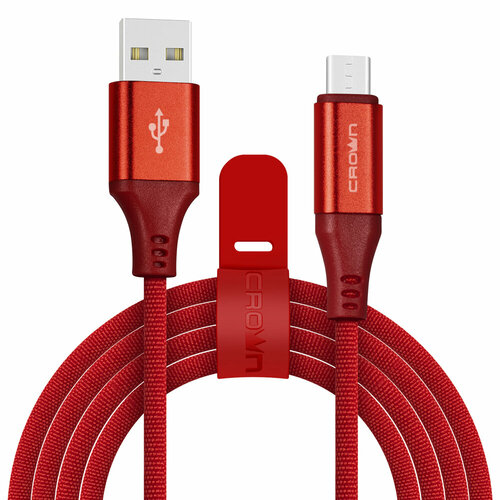 Кабель для зарядки USB - microUSB Crown CMCU-3103M red
