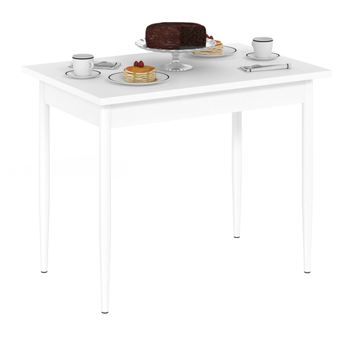 Стол обеденный Темп, цвет белый, ШхГхВ 95х64х74 см, столешница 22 мм, опоры полимерное покрытие цвет белый