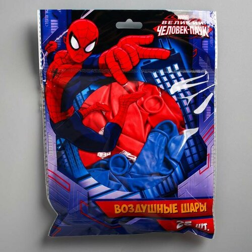Воздушные шары Marvel "С Днем Рождения", Человек-паук (25 штук) 12" (4822779)