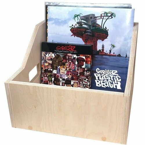 Ящик для хранения до 100 виниловых пластинок без покраски (арт. BOX100)