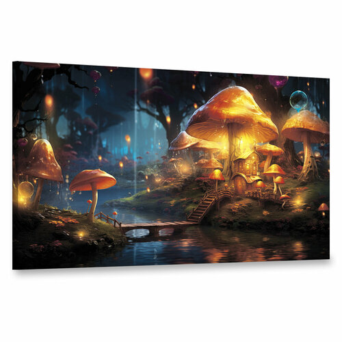 Интерьерная картина 100х60 "Волшебный лес, домик феи"