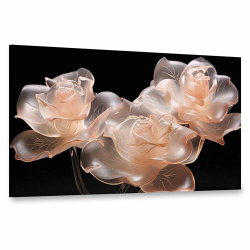 Интерьерная картина 100х60 "Стеклянные розы"