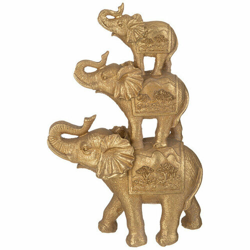 Статуэтка декоративная Lefard "Три слона", полистоун, 16,5х6,5х25,8см